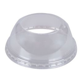 90mm Dome Lid w/Large Opening - Clear | Oji Foodservice