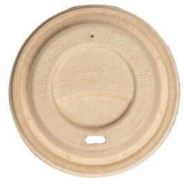 Pulp Paper Lid 80mm Kraft | Compostable & Leak-Resistant | Oji