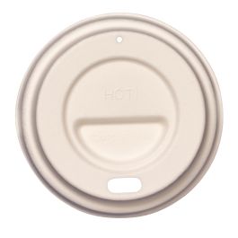 Pulp Paper Lid – 62mm White | Home Compostable Hot Cup Lid | Oji